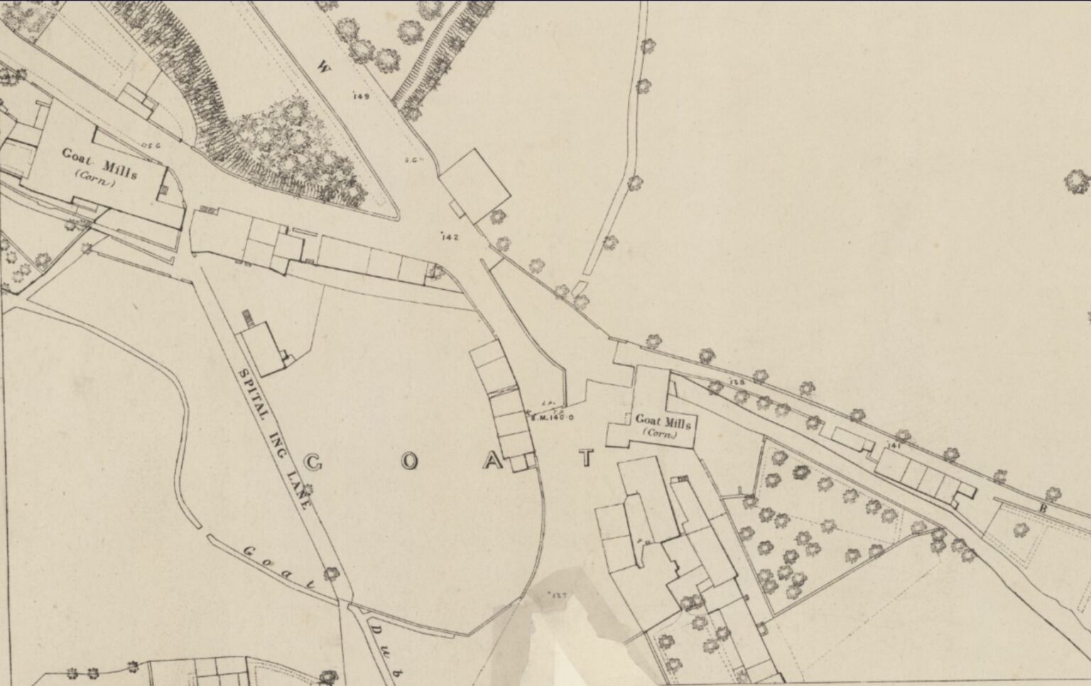 Map 1863 Goat Mills Back Lane Spital Ing Lane NLS 229913841 ...